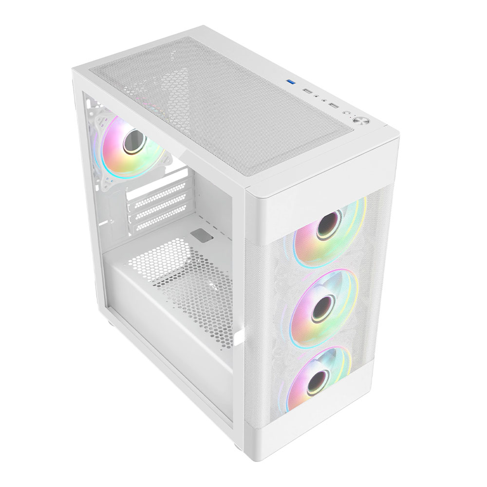 Vida Zephyr White mATX Gaming PC Case, Meshed Panel, Micro ATX, 4x ...